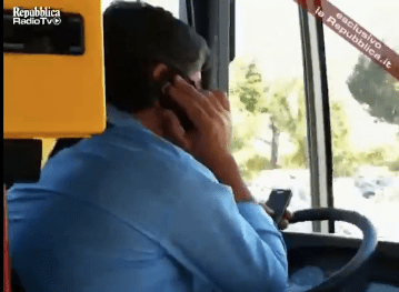 WATCH: Italian Bus Driver Uses Two Phones While Driving | TIME.com
