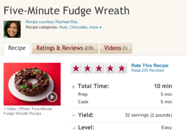 Five-Minute Fudge Wreath | Christmas Recipes: Food Network's Oddest ...