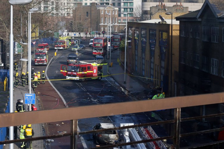 Helicopter Strikes Crane in Central London and Crashes in Flames | TIME.com