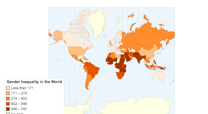Gender Inequality: Map Shows Places With the Least Equality for Women ...