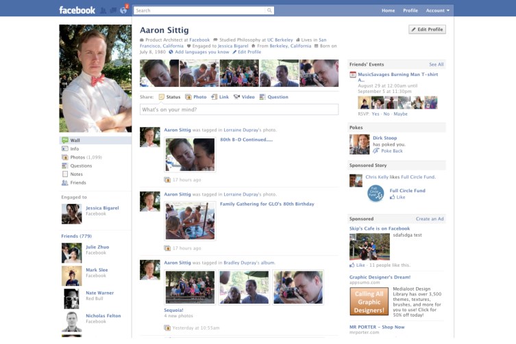 Facebook's 10th Anniversary: Every Facebook Profile Page Update in the ...
