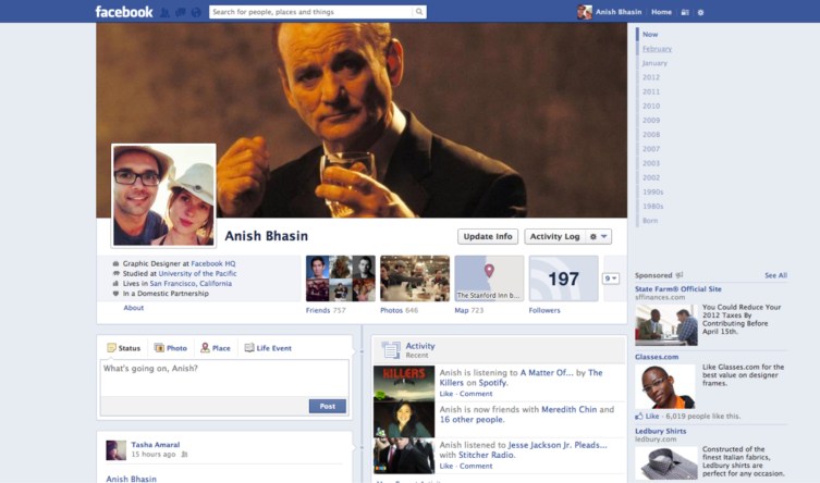 Facebook's 10th Anniversary: Every Facebook Profile Page Update in the ...